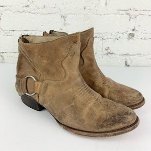 Freebird by Steven | Shoes | Freebird Cali Brown Leather Distressed Oring Heel Strap Studded ...